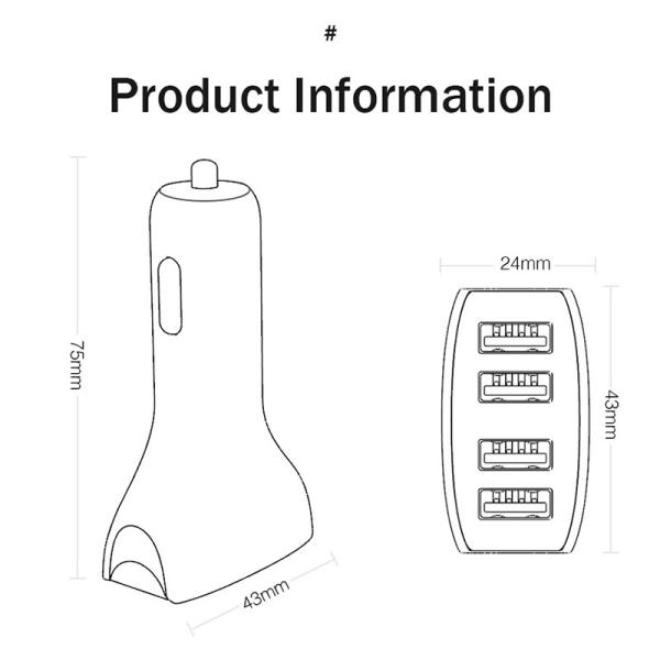 Quality QC 3.0 Fast Car Phone Charger , 30W Multi USB Port Car Charger for sale