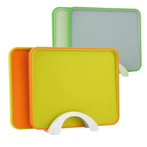 Quality Custom Colored PP Chopping Blocks With Tray Index Plastic Cutting Board Set for sale