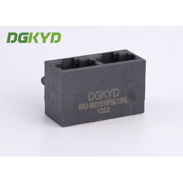 Quality Customized PBT black tab down 1 x 2 double port RJ45 keystone jack for sale