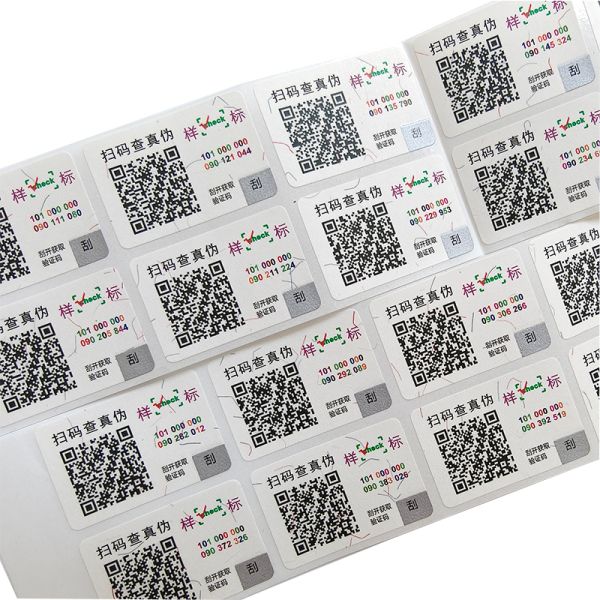 Quality Custom logo Durable QR Code Anti-Anti-ounterfeiting Security Labels Stickers for for sale