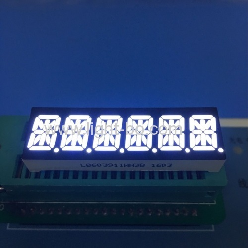 Ultra blue 6 digit 10mm 14 segment led display common anode for multimedia