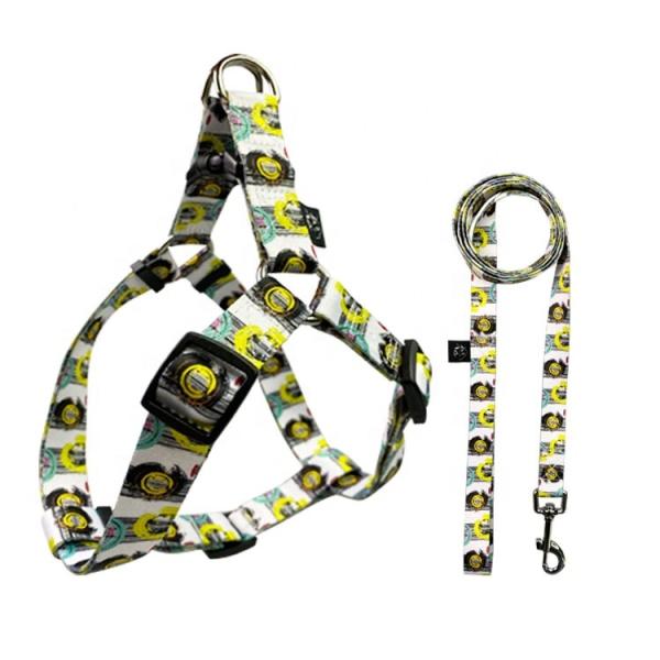 Quality No Pull Dog Harness Set Adjustable Designer Dog Harness Leash Set for sale
