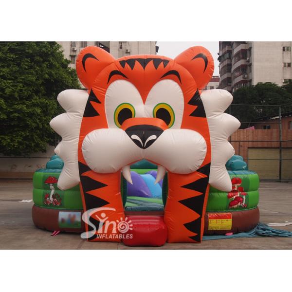 Quality 25'x18' indoor big tiger inflatable toddler bouncy castle made of lead free for sale