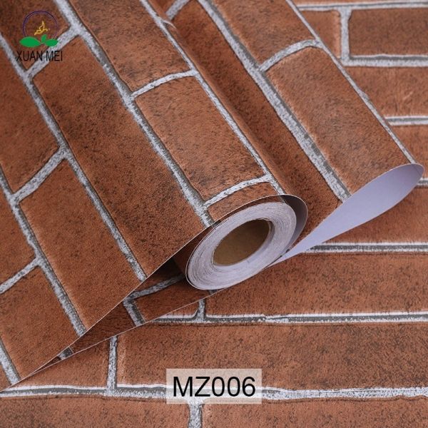 Quality 3D Brick PVC Self Adhesive Wallpaper Rolls for Stone Wall for sale