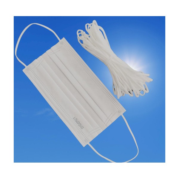 Quality ECO Friendly White Adjustable Elastic Ear Loops For Masks 3.5MM 4MM 5MM for sale