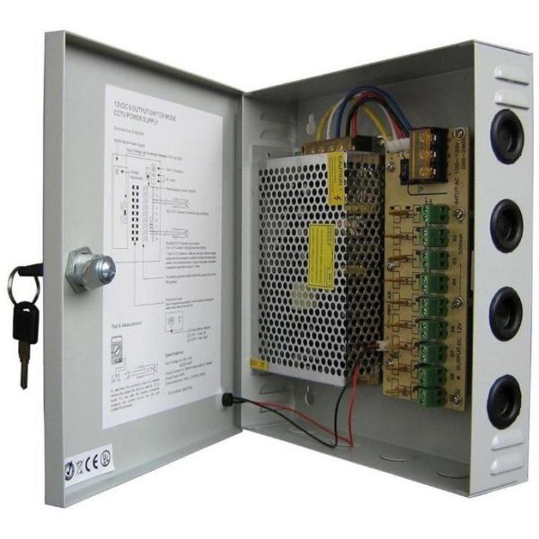 Quality Secure Your Property with CCTV 9CH Security Camera Power Supply Box DC 12V 15A 180w for sale