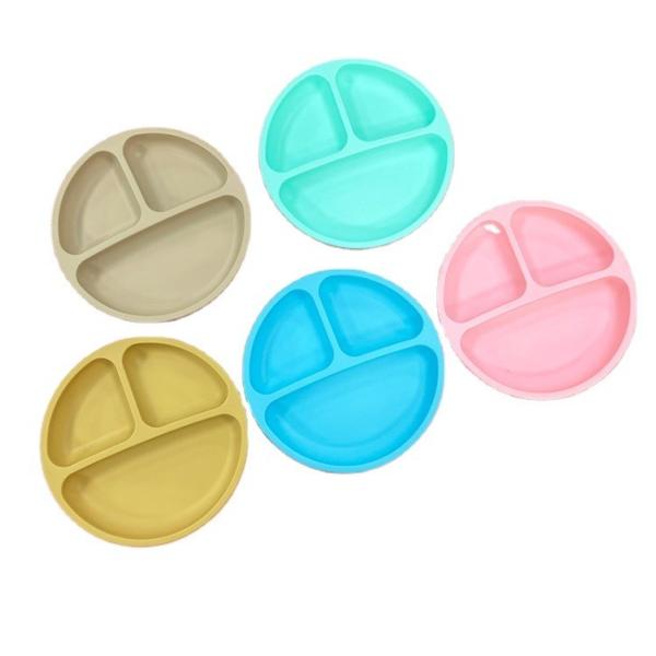 Quality Baby Tableware BPA Free Light Soft Silicone Plate with Suction Design Style None for sale