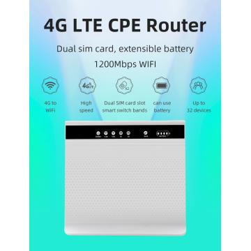 Quality Маршрутизатор 4G LTE 2 Слот для SIM - карт 1200 Мбит / с Сетевая двухчастотная р for sale