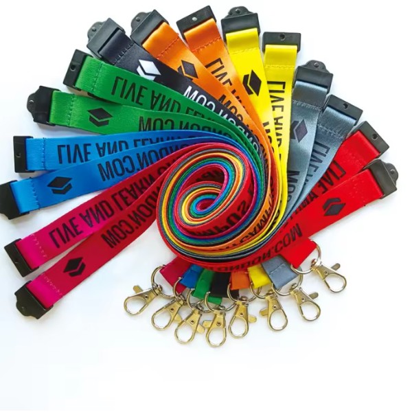 Quality Safety Breakaway White Polyester Lanyards Customised Company Logo for sale