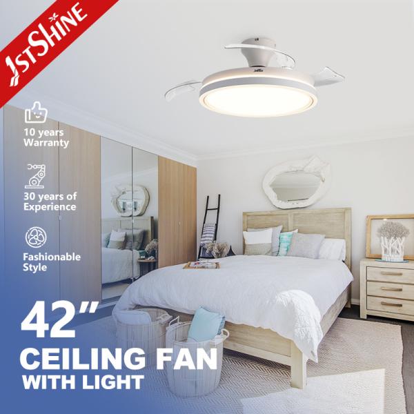 Quality 42 Inch Retractable Ceiling Fan Light with DC Motor and 6 Speed Remote Control for sale