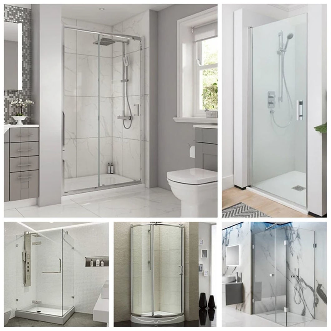 Factory Price Tempered Glass Sliding Shower Frame Bathroom Sliding Glass Shower Door Bathroom Shower Panel
