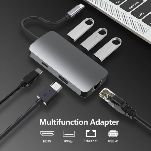 Quality Multifunction Micro USB C To HDTV Adapter USB C Adapter For Mac TV Projection for sale