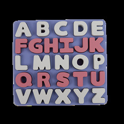 Quality Food Grade Kids Silicone Puzzle With Letters Alphabet Shape for sale