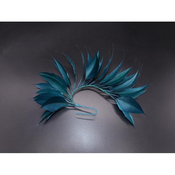 Quality Dyed Pattern Goose Feather Flower Mount with Wire Accessory Durable Construction for sale