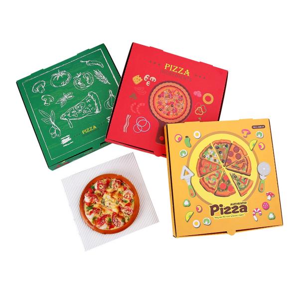 Quality Custom Printing Slice 16 Inch Pizza Boxes With Window Fried Chicken Kraft Corrugated Carton for sale