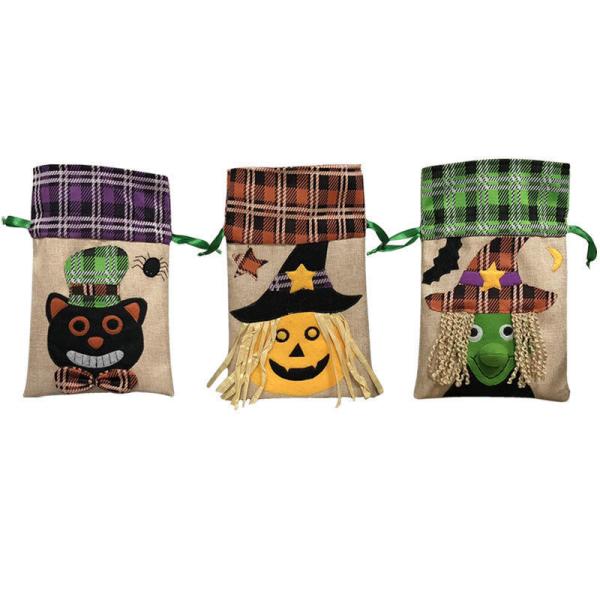 Quality Customized Color Halloween Candy Bag with Drawstring Non woven Creative Gift Bag for sale