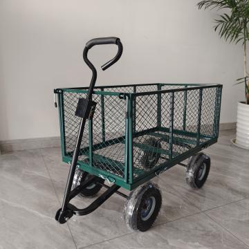 Quality Foldable Detachable Garden Mesh Cart , Metal Spokes, Four Rubber Inflatable for sale