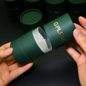 Quality Luxury Packaging Dark Green Kraft Paper Tube Aromatherapy Candle Cylinder Box for sale