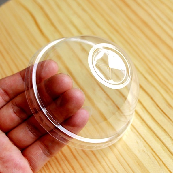 Quality Dome Compostable Coffee Lids For Pet Cups , Plastic Dome Lids 90mm Transparent for sale