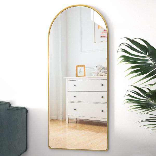 Quality CE Bedroom Dressing Mirror Metal Frame HD Standing Full Length Mirror for sale