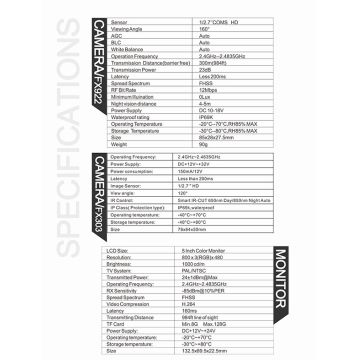 Quality High Brightness RV Wireless Backup Cameras System Metal Material for sale