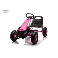 Quality 5KM/H 5 Year Old Pink Pedal Go Kart 11.7KG With Four Inflatable Wheels for sale