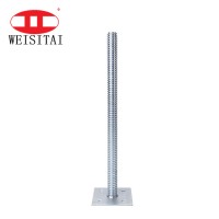 Quality Electro Galvanized 32mm Adjustable Screw Jack Base Solid Scaffolding U Head for sale
