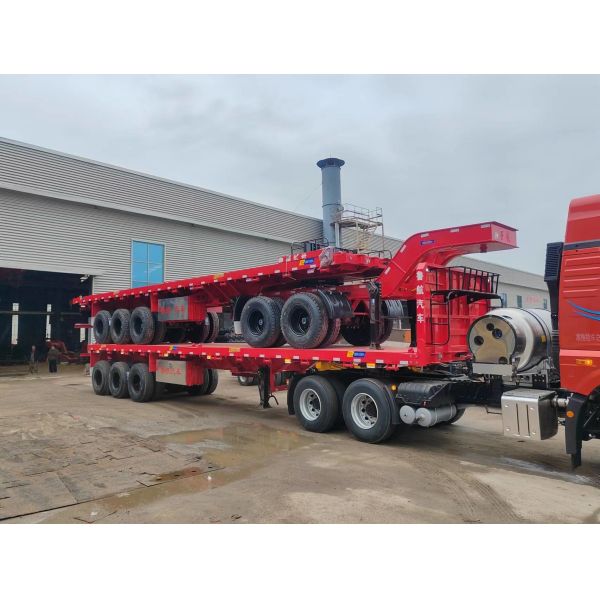 Quality 13T 16T 20T Axle Flatbed Semi Trailer for Container and Bulk Cargo Transportatio for sale