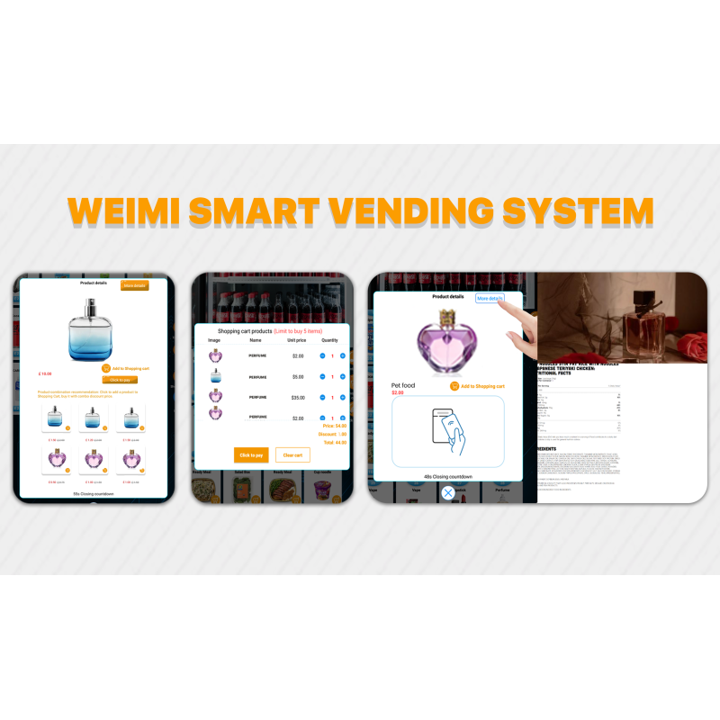 Intelligent perfume Vending Machine with Smart Promotions, Bundling, and Detailed Product Display