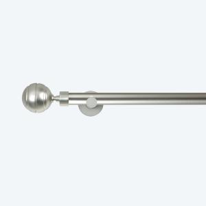 Quality Matte Nickel Ribbed Ball Finial 25mm Pipe Curtain Rods For Window Decoration for sale