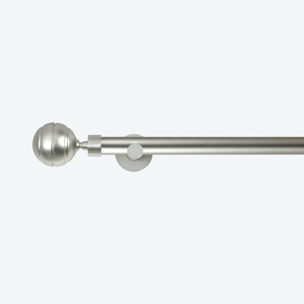 Quality Matte Nickel Ribbed Ball Finial 25mm Pipe Curtain Rods For Window Decoration for sale