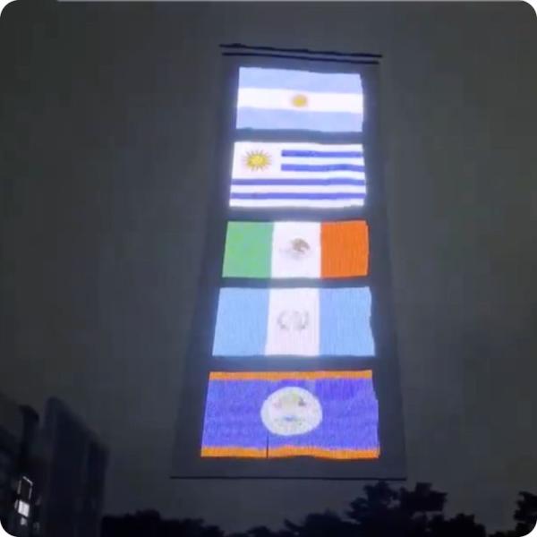 Quality LED drone mounted magic carpet screen Stage banner advertising display LED for sale