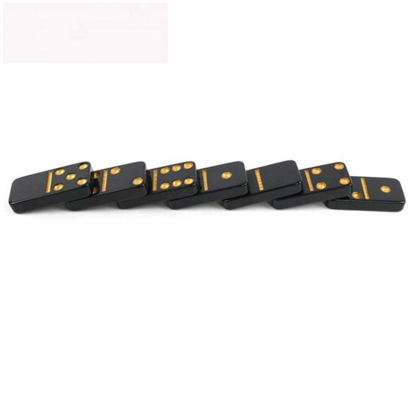 Quality Black And Gold Board Game Domino Set Double 9 Dominoes Set for sale
