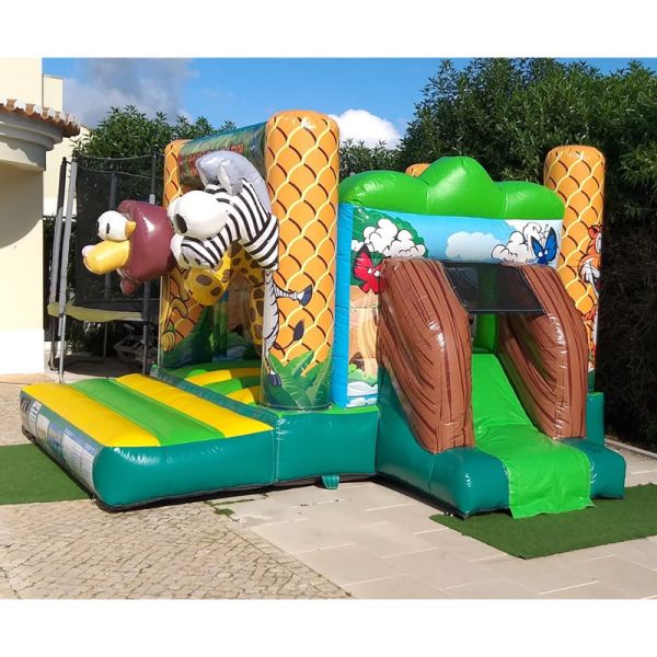 Quality Custom Logo Printed Mini Commercial PVC Safari Inflatable Bouncer House for for sale