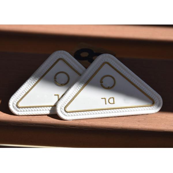 Quality White Eco Friendly TPU Printed Label Customised Gold Logo For Garments for sale