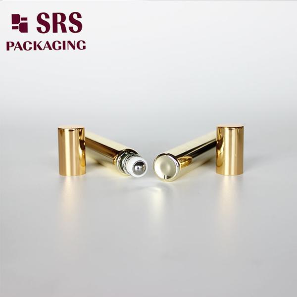 Quality SRS cosmetic empty 10ml gold glass roller ball perfume bottle for sale