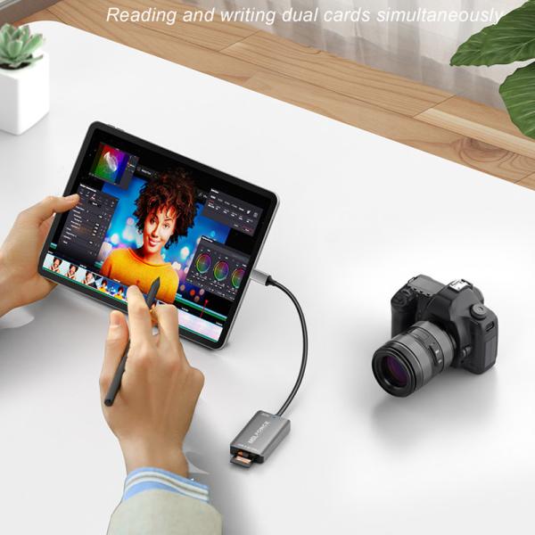Quality Type C USB3.2 Gen 1 2 In 1 Multi Card Reader With 20CM USB C Extension Cable for sale