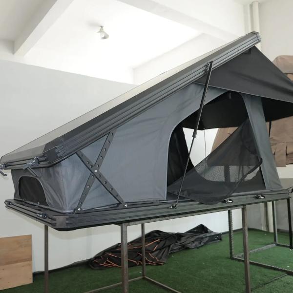 Quality X Bracket Outside Camping Aluminum Shell Roof Top Tent for sale