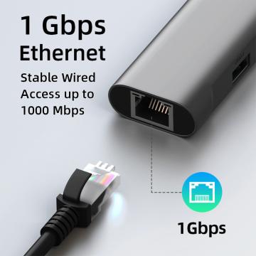 Quality Docking Station USB C Adapter 6 In 1 with HDMI 4K Triple Display Port 3 60W PD for sale