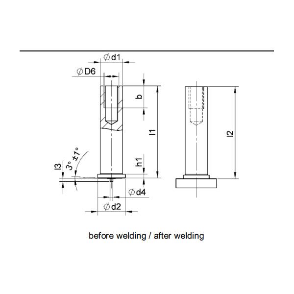 Quality Welding Studs for Capacitor Discharge Stud Welding Internally Threaded Stud type for sale