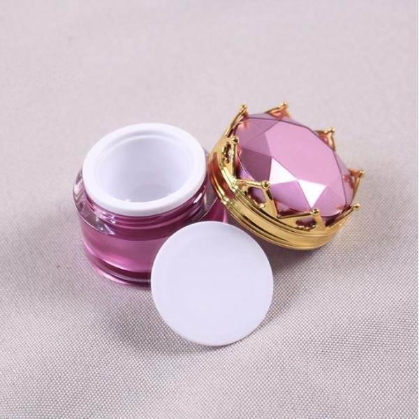 Quality Recyclable Empty Eyeshadow Plastic Cosmetic Containers 15g Acrylic Crown Jar for sale
