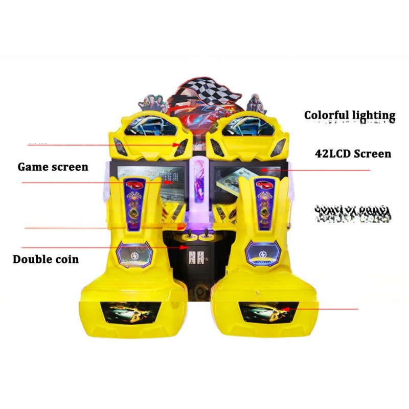 Front view of Outrun arcade racing machine