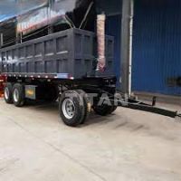Quality Farm Trailer 3-Axles Hydraulic Rear Dump Draw Bar Full Trailer for sale