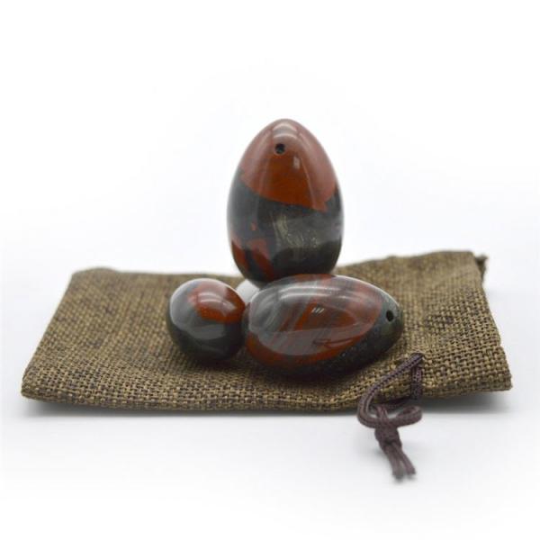 Quality Natural Bloodstone Yoni Massage Eggs Three-piece Suit For Women Kegel Exercise Regional Feature And Love Theme for sale