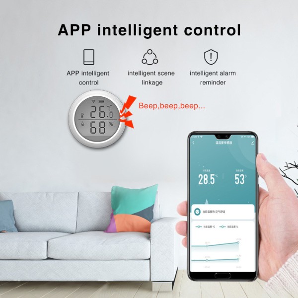 Quality Tuya WIFI Temperature Humidity Sensor Indoor Smart Remote Control With LCD for sale