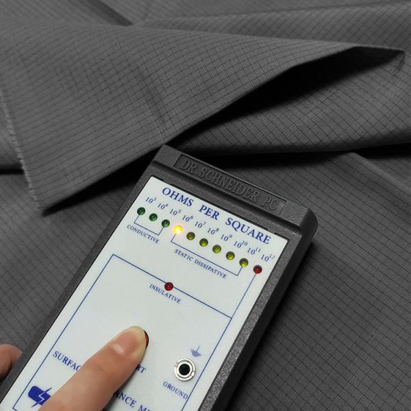 Quality 0.5 Grid 75D*75D Anti Static ESD Fabrics Polyester Non Static Fabric for sale