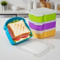 Quality Wholesale Silicone Sandwich Lunch Box Food Grade Leakproof BPA Free Lunch for sale