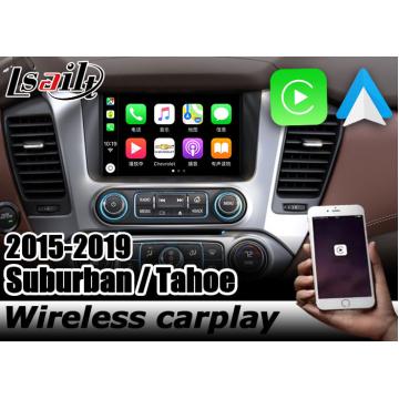 Quality Chevrolet Tahoe Suburban wireless carplay interface box with androif auto for sale