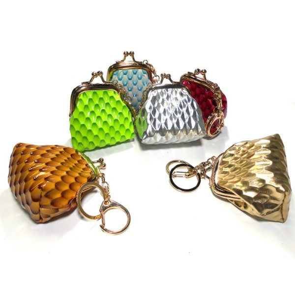 Quality Green Engraved Leather Mini Backpack Coin Purse Keychain CE Approved for sale