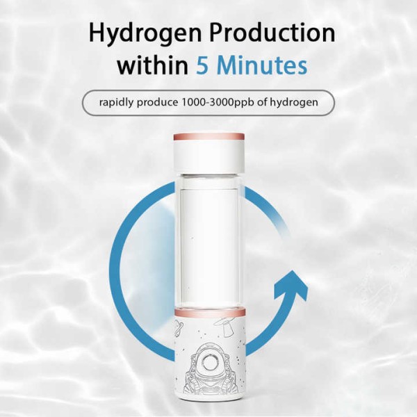 Quality Rechargeable Portable Glass Hydrogen Water Bottle Generator Alkaline Water Bottle for sale